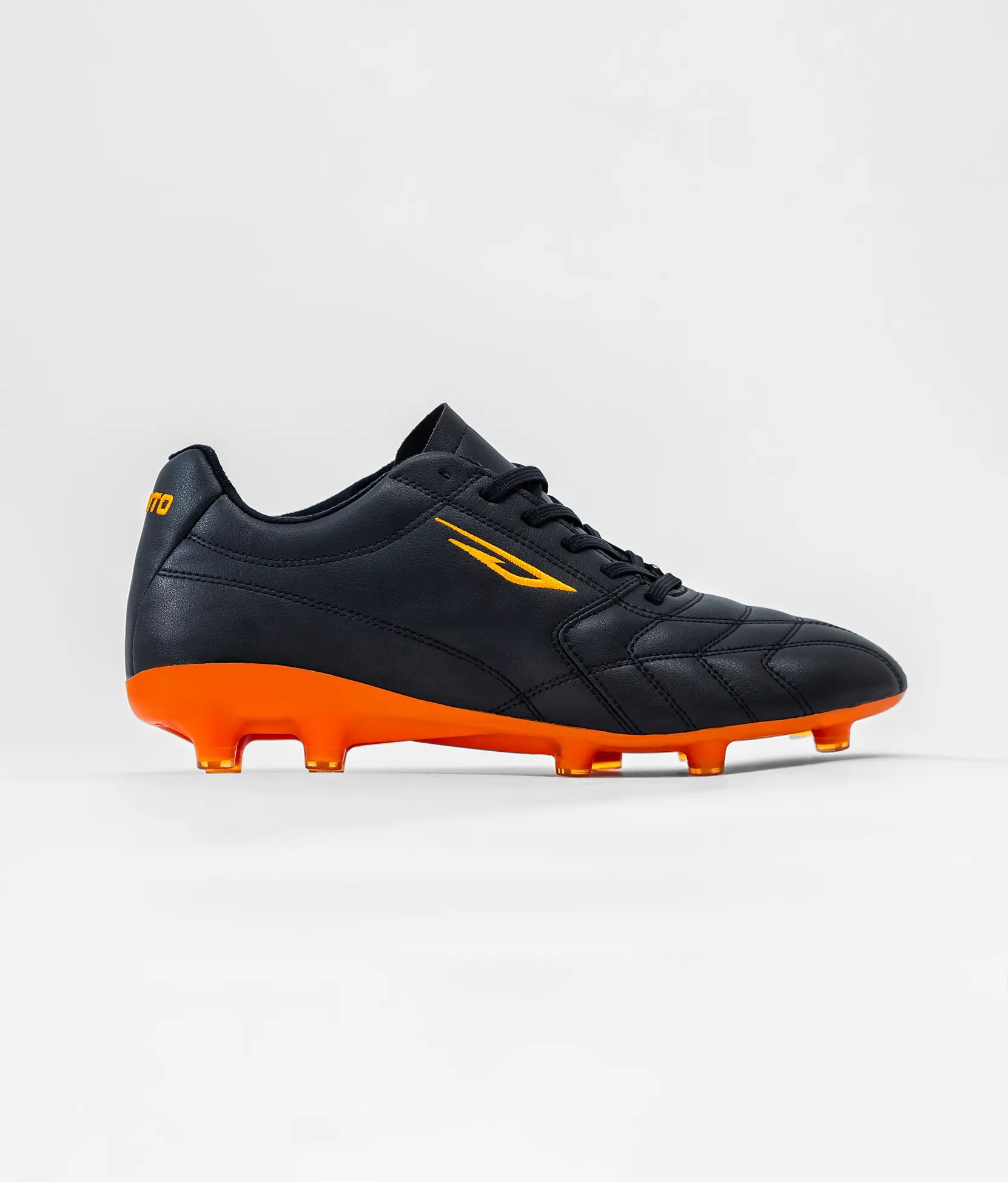 Devista Vegan Black/Orange Firm Ground Football Boot | Sokito